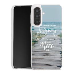 DeinDesign Galaxy A57 5G Handy Silikon H&uuml;lle Case transparent Handyh&uuml;lle Statement Beach Spruch Silikon Case