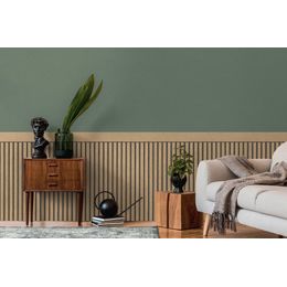 Livingwalls Vliestapete LIVING WALLS "Wallpanel Tapete Wandpaneele Mustertapete Holzpaneele Natur", beige (beige,braun 1), B:1,06m H:0,02m L:5m, Vlies, Tapeten, Vliestapete Holz-Optik f&uuml;r Schlafzimmer K&uuml;che Wohnzimmer Wandpaneele