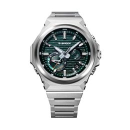 Smartwatch Casio G-SHOCK, edelstahlfarben, gr&uuml;n, edelstahlfarben, Smartwatches, Smartwatch, Armbanduhr, Herren, Bluetooth, Super Illuminator, Flight Log Memory