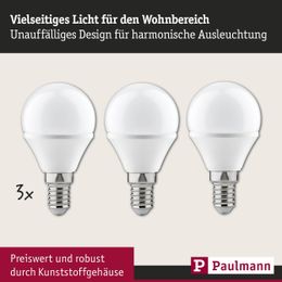 Paulmann LED-Leuchtmittel "Tropfen 4W E14 230V Warmwei&szlig; 3er-Pack", Energieeffizienz: G (A-G), wei&szlig;, L:8cm &Oslash;:4,5cm, Leuchtmittel, 2700 Kelvin