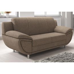 2-Sitzer Trendmanufaktur "Rondo II, zeitlos und bequem", braun (tan), B:178cm H:85cm T:94cm, Struktur (100% Polyester), Sofas, wahlweise mit komfortablem Federkern, mit extra breiten Armlehnen