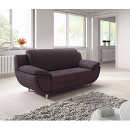 2-Sitzer Trendmanufaktur "Rondo II, zeitlos und bequem", braun (rosybraun), B:178cm H:85cm T:94cm, Struktur (100% Polyester), Sofas, wahlweise mit komfortablem Federkern, mit extra breiten Armlehnen