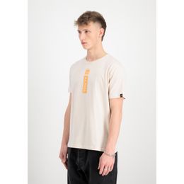 T-Shirt Alpha Industries "Alpha Puff Print T-Shirt", Herren, Gr. L, wei&szlig; (jet stream wei&szlig;), Obermaterial: 100% Baumwolle, Shirts T-Shirt