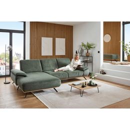 Ecksofa DIE PLANBAR "ZE-EM18063, Breite 322 cm", cyber moos, B:322cm H:89cm T:187cm, 100% Recyceltes Polyester, Sofas, Ecksofa, wahlweise mit Sitztiefen- und Armteilverstellung