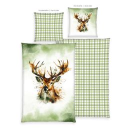 Herding's Young Collection Bettw&auml;sche "Young Collection Hirsch", bunt, B/L: 135cm x 200cm, 1 Stk., 1 Stk., Renforc&eacute;, B/L: 80cm x 80cm, 2 Stk., Renforc&eacute;, Obermaterial: 100% Baumwolle, HERDING YOUNG COLLECTION, Bettw&auml;sche, Bettw&auml;sche, in tollen Baumwollqualit&auml;ten
