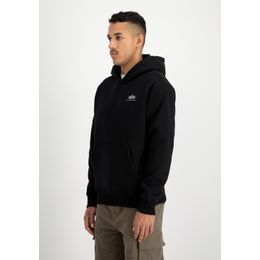 Hoodie Alpha Industries "Basic Hoodie SL TPU", Herren, Gr. L, schwarz (schwarz, chrome), Obermaterial: 80% Baumwolle, 20% Polyester, regular fit, Sweatshirts Hoodie