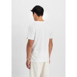T-Shirt Alpha Industries "Basic Mid Logo TPU T-Shirt", Herren, Gr. L, gold (wei&szlig;, gold), Obermaterial: 100% Baumwolle, Shirts T-Shirt