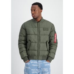 Bomberjacke Alpha Industries "MA-1 Puffer Bomber", Herren, Gr. L, gr&uuml;n (schwarz olive), Obermaterial: 100% Polyester; Futter: 100% Polyester; F&uuml;llung: 100% Polyester, Jacken Bomberjacke