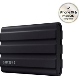 Samsung externe SSD "T7 Shield", schwarz, 1 TB, Schreibgeschwindigkeitmaximal 1000 MB/s Lesegeschwindigkeitmaximal 1050 MB/s, Festplatten