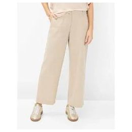 Culotte Brax "Style MAINE S", Damen, Gr. 48K (24), Kurzgr&ouml;&szlig;en, hellbraun, Web, 64% Leinen, 33% Baumwolle, 3% Elasthan, Hosen Culotte