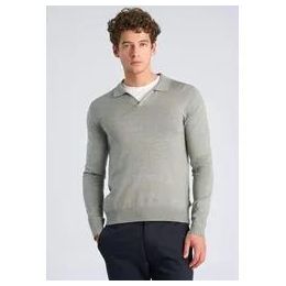 Strickpullover LINDBERGH "Strickpullover Slim Fit", Herren, Gr. M, lt grau mix, Obermaterial: 80% Viskose, 20% Nylon, V-Ausschnitt, Pullover Strickpullover