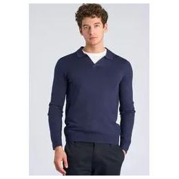 Strickpullover LINDBERGH "Strickpullover Slim Fit", Herren, Gr. S, blau moon mix, Obermaterial: 80% Viskose, 20% Nylon, V-Ausschnitt, Pullover Strickpullover
