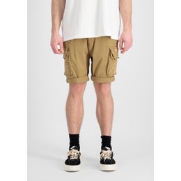Shorts Alpha Industries "Crew Short", Herren, Gr. 33, Normalgr&ouml;&szlig;en, gr&uuml;n (khaki), Obermaterial: 98% Baumwolle, 2% Elastan; Futter: 100% Baumwolle, Hosen Shorts