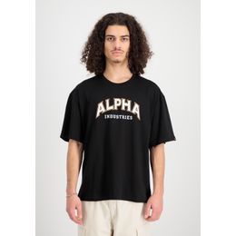 T-Shirt Alpha Industries "College T-Shirt", Herren, Gr. XL, schwarz, Obermaterial: 100% Baumwolle, Shirts T-Shirt