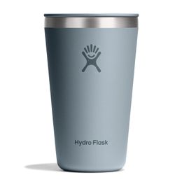 Thermobecher Hydro Flask "16 OZ All Around Tumbler Press-In Lid, 473 ml", shale gray, H:14,4cm &Oslash;:8,7cm, Edelstahl, Trinkgef&auml;&szlig;e, Thermobecher, Kompatibel mit Trinkhalmdeckel und verschlie&szlig;baren Eindr&uuml;ckdeckel
