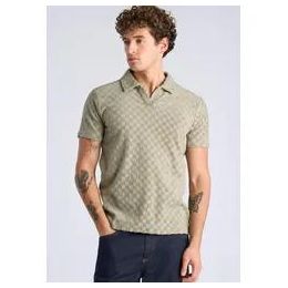 Poloshirt LINDBERGH "Poloshirt Relaxed Fit", Damen, Gr. L, dusty olive, Obermaterial: 83% Baumwolle, 17% Polyester, l&auml;ssig geschnitten, V-Ausschnitt, Shirts