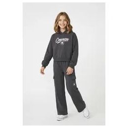 Body & Hose Converse "CNVG HOODIE AND CARGO PANT SET", M&auml;dchen, Gr. 128/134 (M), schwarz matter, Obermaterial: 60% Baumwolle, 40% Polyester, KOB Set-Artikel, f&uuml;r Kinder und Jugendliche, 2-teiliges Set, sportlicher Stil