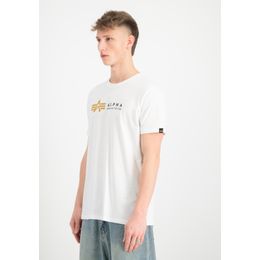 T-Shirt Alpha Industries "Alpha Label T-Shirt PP", Damen, Gr. M, wei&szlig;, Obermaterial: 100% Baumwolle, Shirts T-Shirt