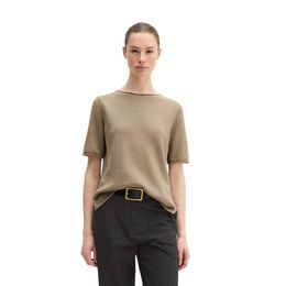 Marc O'Polo Strickpullover MARC O'POLO "aus Organic Cotton-Leinen-Mix", Damen, Gr. XL, earthy taupe, Obermaterial: 52% Baumwolle, 48% Leinen, unifarben, Rundhals, Pullover Strickpullover