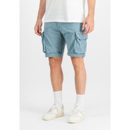 Shorts Alpha Industries "Crew Short", Herren, Gr. 28, Normalgr&ouml;&szlig;en, bunt (graublau), Obermaterial: 98% Baumwolle, 2% Elastan; Futter: 100% Baumwolle, Hosen Shorts