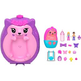 Spielwelt Polly Pocket "Igel-Mama & Baby Schatulle", bunt, Spielfigurenwelten, KinderB:14cm H:7,4cm T:18cm, Kunststoff, B:14cm H:7,4cm T:18cm