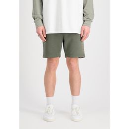 Shorts Alpha Industries "Alpha Puff Print Short", Herren, Gr. L, Normalgr&ouml;&szlig;en, gr&uuml;n (schwarz olive), Obermaterial: 80% Baumwolle, 20% Polyester, Hosen Shorts