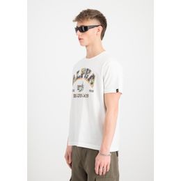 T-Shirt Alpha Industries "College Camo T-Shirt", Herren, Gr. L, wei&szlig;, Obermaterial: 100% Baumwolle, Shirts T-Shirt