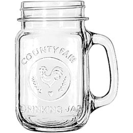 Gl&auml;ser-Set Libbey "Libbey Trinkglas, 12er Set -DRINKING JARS- im Landhausstil", transparent, H:13,5cm &Oslash;:9cm, Glas, Trinkgef&auml;&szlig;e, 488 ml, hochwertig verarbeitet, im modernen Design