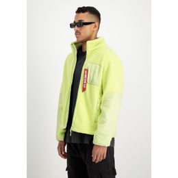 Funktionsjacke Alpha Industries "Sherpa Zip-Jacket", Herren, Gr. L, arctic lime, Obermaterial 1: 100% Polyester, Obermaterial 2: 100% Nylon, Jacken Funktionsjacke
