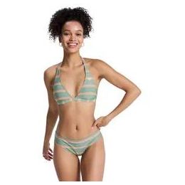 Triangel-Bikini Roxy "Ocean Dreamer Set", Damen, Gr. XXL, Cup B, oil gr&uuml;n say it with stripes, Obermaterial: 54% recyceltem Nylon, 18% Nylon, 15% Elasthan, 13% Metallisierte Fiber;, Bikini-Sets Triangel-Bikini