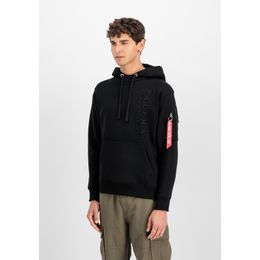 Hoodie Alpha Industries "Embroidery Hoodie", Herren, Gr. L, schwarz, Obermaterial: 80% Baumwolle, 20% Polyester, regular fit, Sweatshirts Hoodie