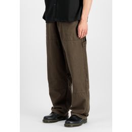 Cargohose Alpha Industries "Carpenter Pant", Damen, Gr. 30, Normalgr&ouml;&szlig;en, schwarz (schwarz olive), Obermaterial: 100% Baumwolle, Hosen Cargohose