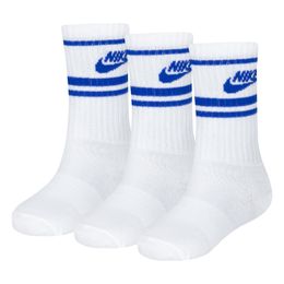 Socken Nike Sportswear "NHN 3PK NIKE FUTURA SOCK", M&auml;dchen, Gr. 24-26,5, wei&szlig; (game royal), Obermaterial: 97% Polyester, 3% Elasthan, Socken Socken, f&uuml;r Kinder, 3er-Pack, mit Elasthan, pflegeleicht