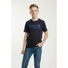 T-Shirt Puma "ESS LOGO LAB STORY 2 TEE B", Jungen, Gr. 164, new navy, Jersey, Obermaterial: 100% Baumwolle, unifarben, regular fit normal, Rundhals, Shirts T-Shirt, Regular Fit, Kurzarm, Rundhalsausschnitt, f&uuml;r Jugendliche