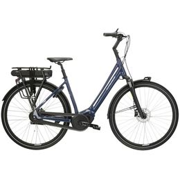 E-Bike KROSS "E-Citybike Sentio Hybrid 4.0 28 Zoll blau - Shimano Mittelmotor" Gr. 56, blau (blau, schwarz), Elektrofahrr&auml;der, 56cm, 28 Zoll (71,12cm), SHIMANO 36 V/250 W, Mittelmotor DU-E500