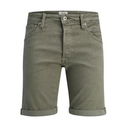 Jack & Jones Bermudas JACK & JONES "JJIRICK JJFOX SHORTS AKM 340", Herren, Gr. L, N-Gr, mulled basil, Web, Obermaterial: 76% Baumwolle, 22% Polyester, 2% Elasthan, unifarben, regular fit knielang, Hosen Bermudas