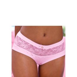 Panty Lascana "Nina", Damen, Gr. 44/46, rosa, Obermaterial: 80% Polyamid, 20% Elasthan, Unterhosen Panty, mit transparenter Spitze vorne