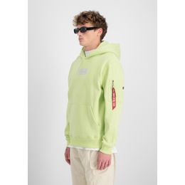 Hoodie Alpha Industries "Metal Plate Hoodie", Herren, Gr. L, gr&uuml;n (arctic lime), Obermaterial: 80% Baumwolle, 20% Polyester, regular fit, Sweatshirts Hoodie