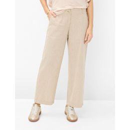 Culotte Brax "Style MAINE S", Damen, Gr. 34, Normalgr&ouml;&szlig;en, hellbraun, Web, 64% Leinen, 33% Baumwolle, 3% Elasthan, Hosen Culotte