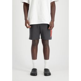 Shorts Alpha Industries "Alpha Puff Print Short", Herren, Gr. L, Normalgr&ouml;&szlig;en, grau (vintage grau), Obermaterial: 80% Baumwolle, 20% Polyester, Hosen Shorts