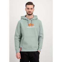Hoodie Alpha Industries "Basic Hoodie BL Rubber", Herren, Gr. L, gr&uuml;n (dusty gr&uuml;n), Obermaterial: 80% Baumwolle, 20% Polyester, regular fit, Sweatshirts Hoodie