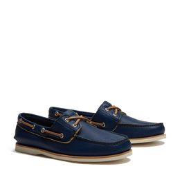 Bootsschuh Timberland "CLASSIC BOAT BOAT SHOE", Herren, Gr. 40, dk blu f grain, Leder, Schuhe Bootsschuh, Classic Bootsschuh aus Timberland Premium Leder
