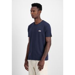 T-Shirt Alpha Industries "Signature Puff Print Backprint T-Shirt", Herren, Gr. L, blau (rep.blau), Obermaterial: 100% Baumwolle, Shirts T-Shirt