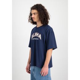 T-Shirt Alpha Industries "College T-Shirt", Herren, Gr. L, blau (ultra navy), Obermaterial: 100% Baumwolle, Shirts T-Shirt