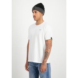 T-Shirt Alpha Industries "Basic T-Shirt SL TPU", Herren, Gr. L, wei&szlig; (wei&szlig;, chrome), Obermaterial: 100% Baumwolle, Shirts T-Shirt