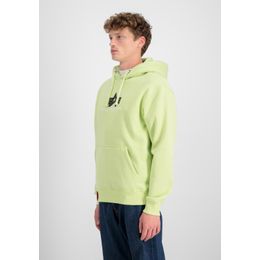 Hoodie Alpha Industries "Basic Hoodie BL Rubber", Herren, Gr. M, gr&uuml;n (arctic lime), Obermaterial: 80% Baumwolle, 20% Polyester, regular fit, Sweatshirts Hoodie