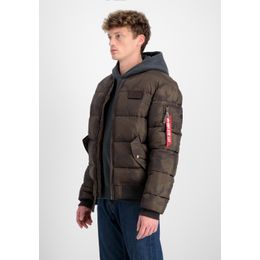 Bomberjacke Alpha Industries "MA-1 Puffer Bomber Camo", Herren, Gr. L, gr&uuml;n (schwarz olive camo), Obermaterial: 100% Polyester; Futter: 100% Polyester; F&uuml;llung: 100% Polyester, Jacken Bomberjacke