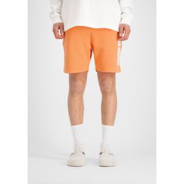 Shorts Alpha Industries "Alpha Puff Print Short", Herren, Gr. L, Normalgr&ouml;&szlig;en, orange (tangerine), Obermaterial: 80% Baumwolle, 20% Polyester, Hosen Shorts