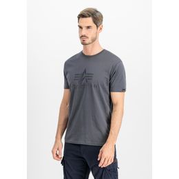 T-Shirt Alpha Industries "Basic T-Shirt BL Rainbow Ref.", Herren, Gr. L, grau (grauschwarz), Obermaterial: 100% Baumwolle, Shirts T-Shirt