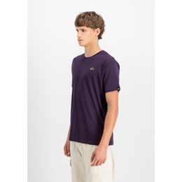 T-Shirt Alpha Industries "3D Small Logo T-Shirt", Herren, Gr. L, lila (plum), Obermaterial: 100% Baumwolle, Shirts T-Shirt